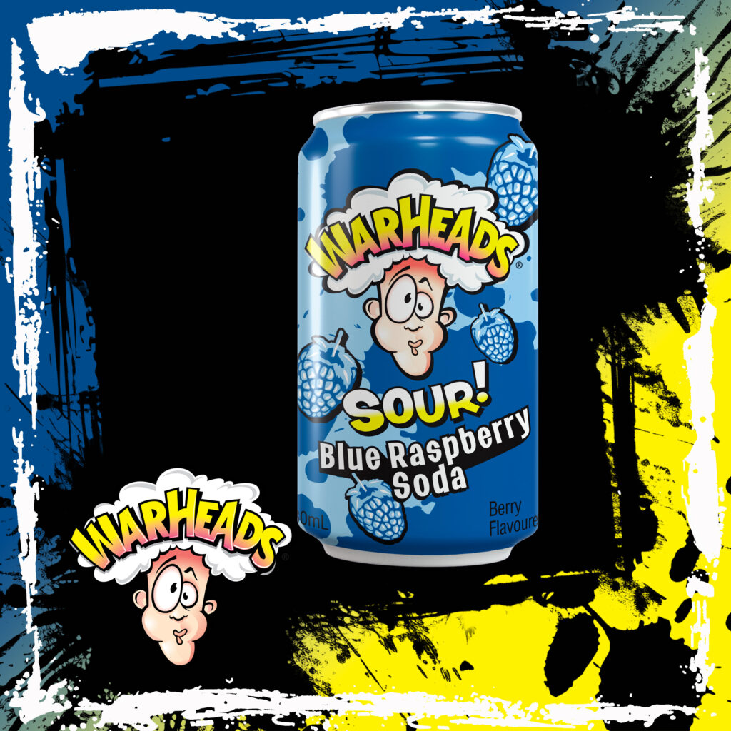 Warheads Blue Raspberry Sour Soda - 330ml - Baba-Trends